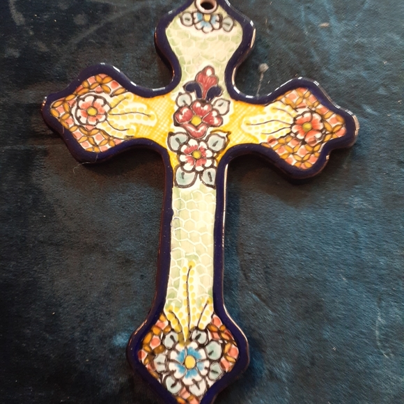 Talavera | Art | Gorgeous Talavera Mexican Folk Art 8 Crucifix Cross ...